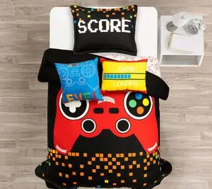 LUSH DECOR Video Games Reversible Comforter 4pc Twin