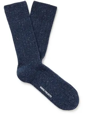 Norse Projects Bjarki Neps Ribbed-knit Socks