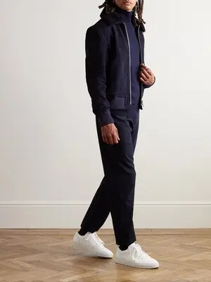 Mr P. Slim-fit Merino Wool Rollneck Sweater - Blue