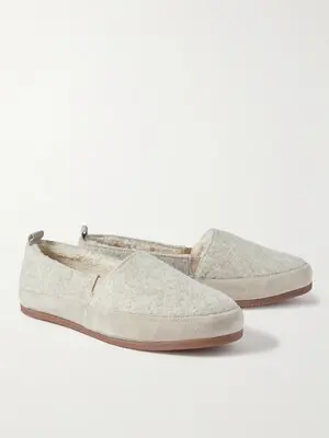 Mulo Suede-trimmed Wool-felt Slippers