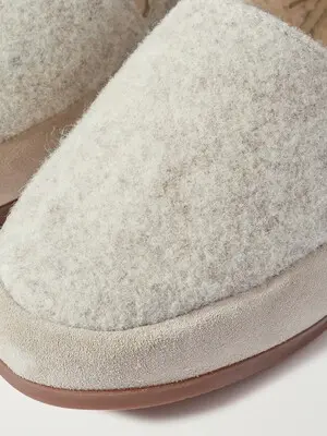 Mulo Suede-trimmed Wool-felt Slippers