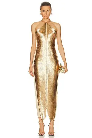 Cult Gaia CULT GAIA Renata Metallic Gown Gold