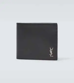 Saint Laurent Cassandre Leather Wallet - Black