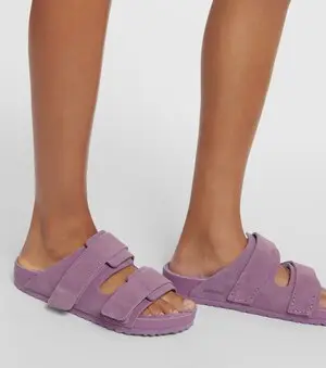 BIRKENSTOCK Uji Suede Slides - Purple