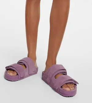 BIRKENSTOCK Uji Suede Slides - Purple