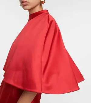 Carolina Herrera Caped Satin Gown