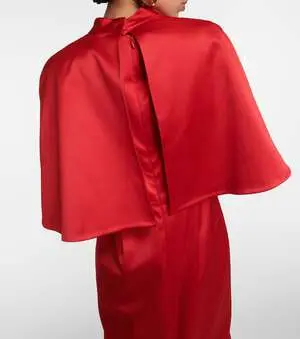 Carolina Herrera Caped Satin Gown