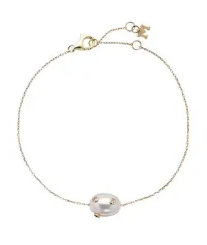Mateo Bracelet With Baroque Pearl And Diamonds - Gold
