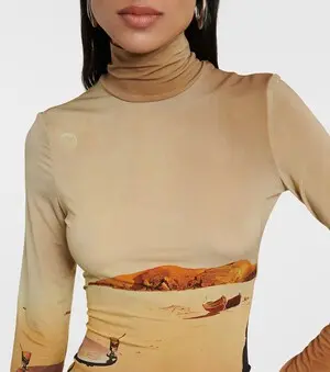 Rabanne Printed Turtleneck Top
