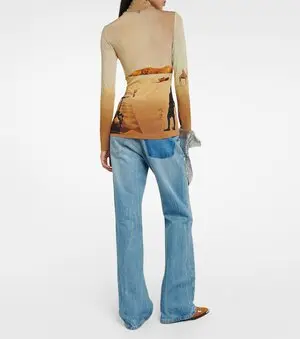 Rabanne Printed Turtleneck Top