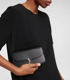 THE ROW Sofia Leather Shoulder Bag - Black