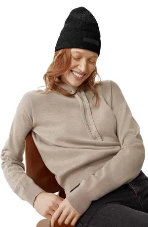 Canada Goose Recycled Cashmere & Wool Beanie - Black Heather