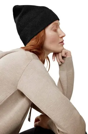 Canada Goose Recycled Cashmere & Wool Beanie - Black Heather