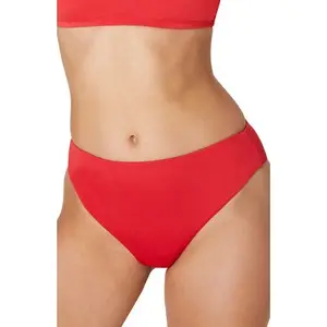 ANDIE The '90s High Waist Bikini Bottoms - Cherry Red