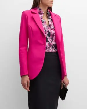Chiara Boni La Petite Robe Lua One-button Scuba Jersey Blazer Azalea Pink