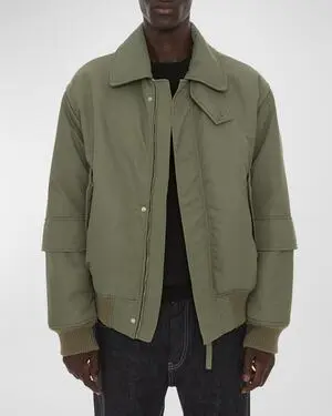 Helmut Lang Men's Nylon Flight Jacket - Oakmoss