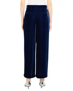 Theory Velvet Straight Leg Trousers - Blueberry