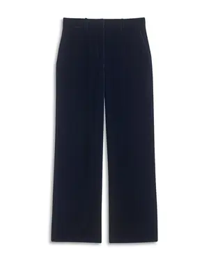 Theory Velvet Straight Leg Trousers - Blueberry