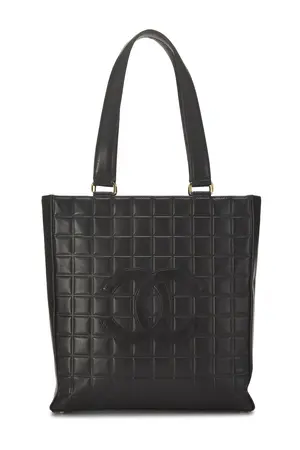 CHANEL Quilted Lambskin Chocolate Bar Tote