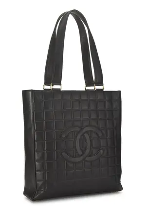 Chanel Quilted Lambskin Chocolate Bar Tote