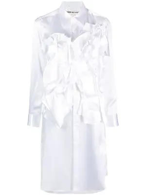 Comme Des Garçons Ruffled Satin Shirtdress