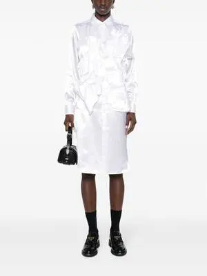 Comme Des Garçons Ruffled Satin Shirtdress