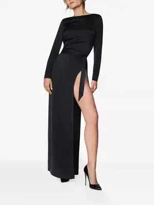 MAISON CLOSE Satin V-back Maxi Dress