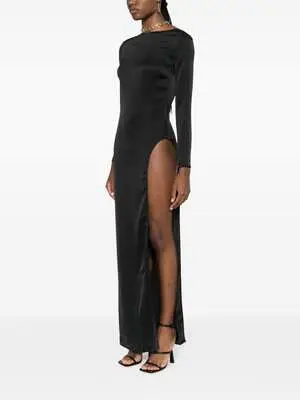 MAISON CLOSE Satin V-back Maxi Dress