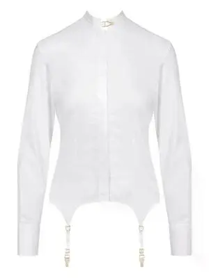MAISON CLOSE Braces-detail Poplin Shirt