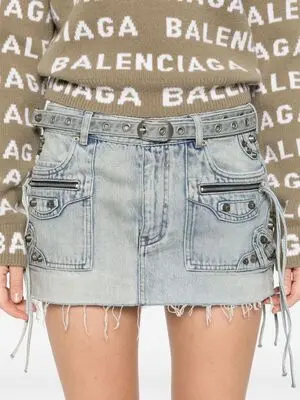 Balenciaga Cagole Denim Miniskirt