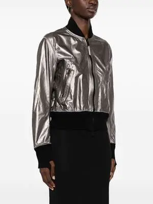 ISAAC SELLAM EXPERIENCE Metallic Leather Bomber Jacket