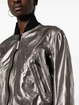 ISAAC SELLAM EXPERIENCE Metallic Leather Bomber Jacket