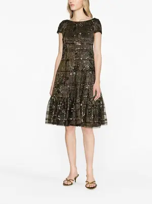 Talbot Runhof Sequin-embellished Metallic Dress