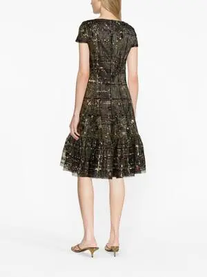 Talbot Runhof Sequin-embellished Metallic Dress