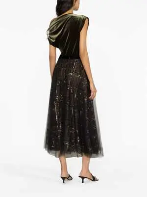 Talbot Runhof Sequin-embellished Tulle Skirt