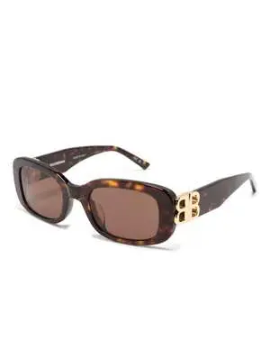 Balenciaga Dinasty Rectangle Sunglasses - Brown