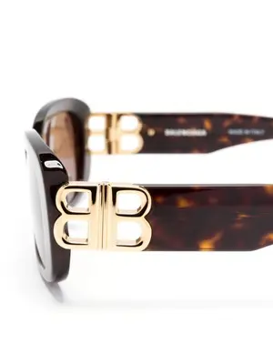 Balenciaga Dinasty Rectangle Sunglasses - Brown
