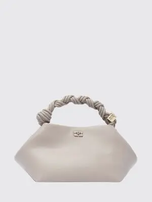 GANNI Ganni Bou Leather Blend Bag With Twisted Handle Grey