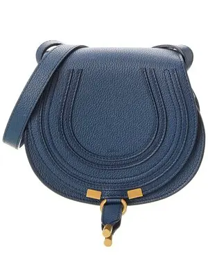 Chloé Marcie Small Leather Saddle Bag Blue