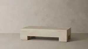BR Home Brooklyn Travertine Rectangular Coffee Table