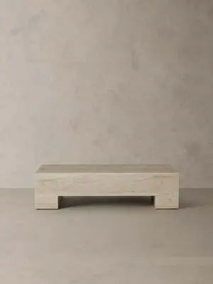 BR Home Brooklyn Travertine Rectangular Coffee Table