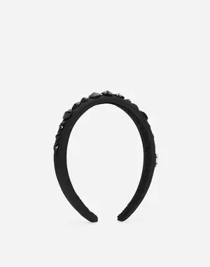 Dolce & Gabbana Satin Headband With Stone Appliques