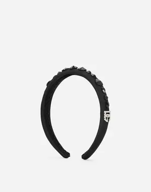 Dolce & Gabbana Satin Headband With Stone Appliques