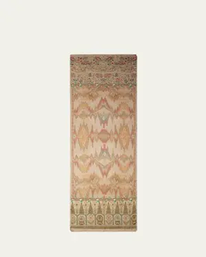 PIERRE-LOUIS MASCIA Fancy Multi-Patterned Silk Twill Scarf Beige Multi
