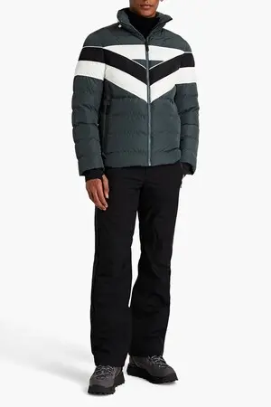 Fusalp Fernand Striped Quilted Ski Jacket - Grey Green