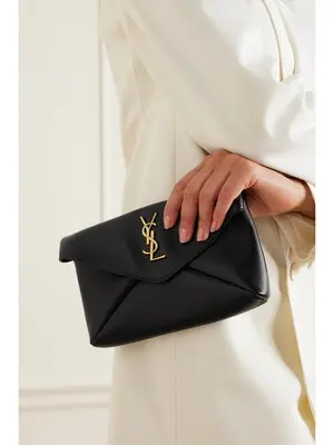 Saint Laurent Cassandre Leather Clutch