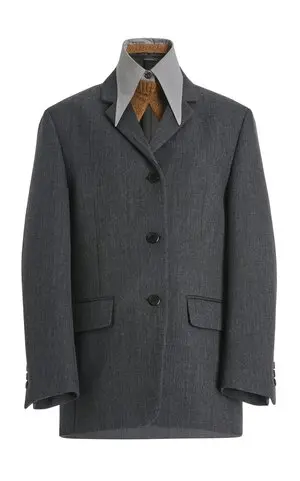 Prada Collared Gabardine Jacket