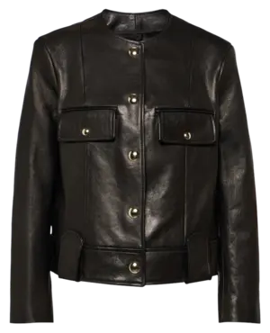 Khaite Laybin Cropped Leather Jacket