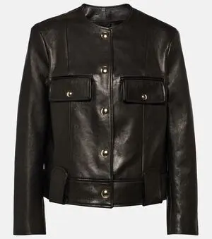 Khaite Laybin Cropped Leather Jacket