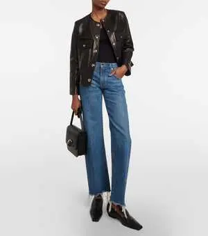 Khaite Laybin Cropped Leather Jacket